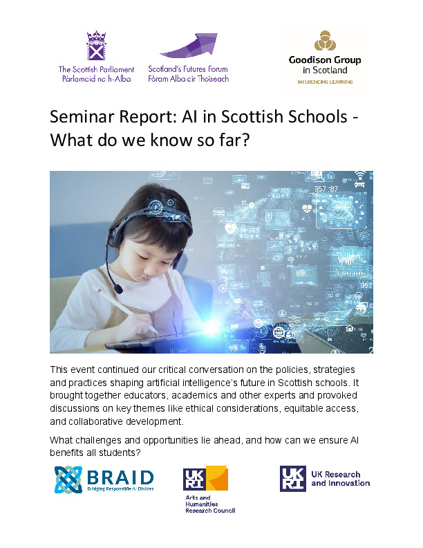 Seminar Report: AI in Scottish Schools – What do we know so far ...